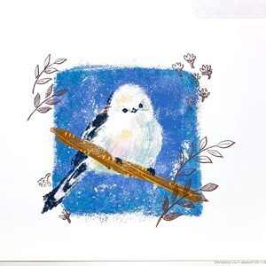 Shima Enaga, Long-tailed Tit, Snow Fairy Bird Cards and Print - Etsy