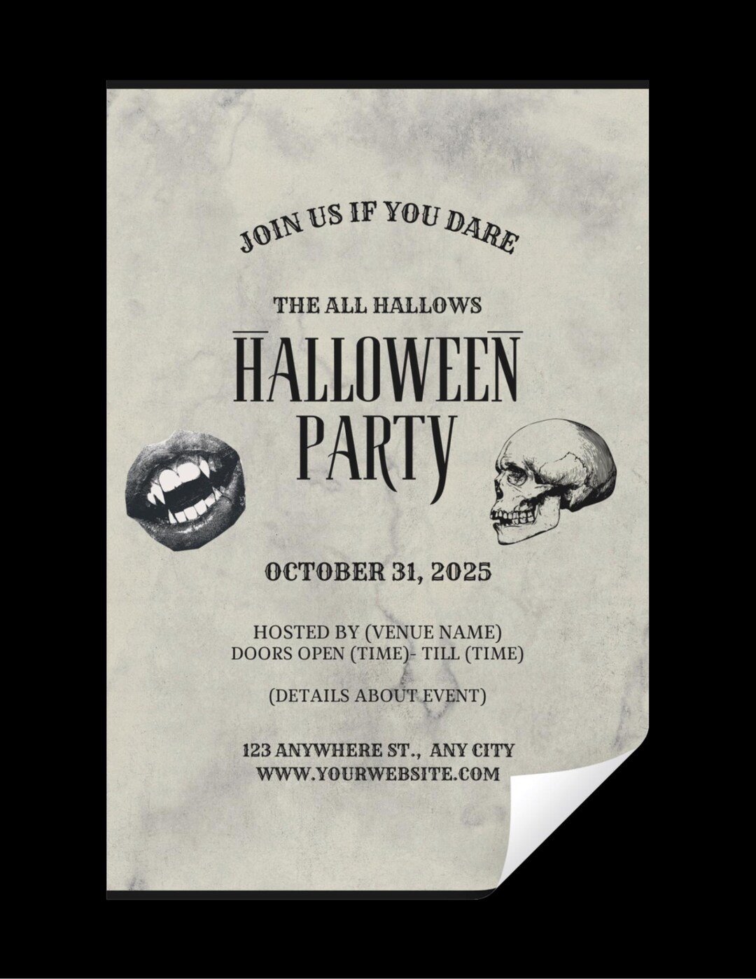 Halloween-themed Flyer Template, Halloween Bar Poster, Halloween ...