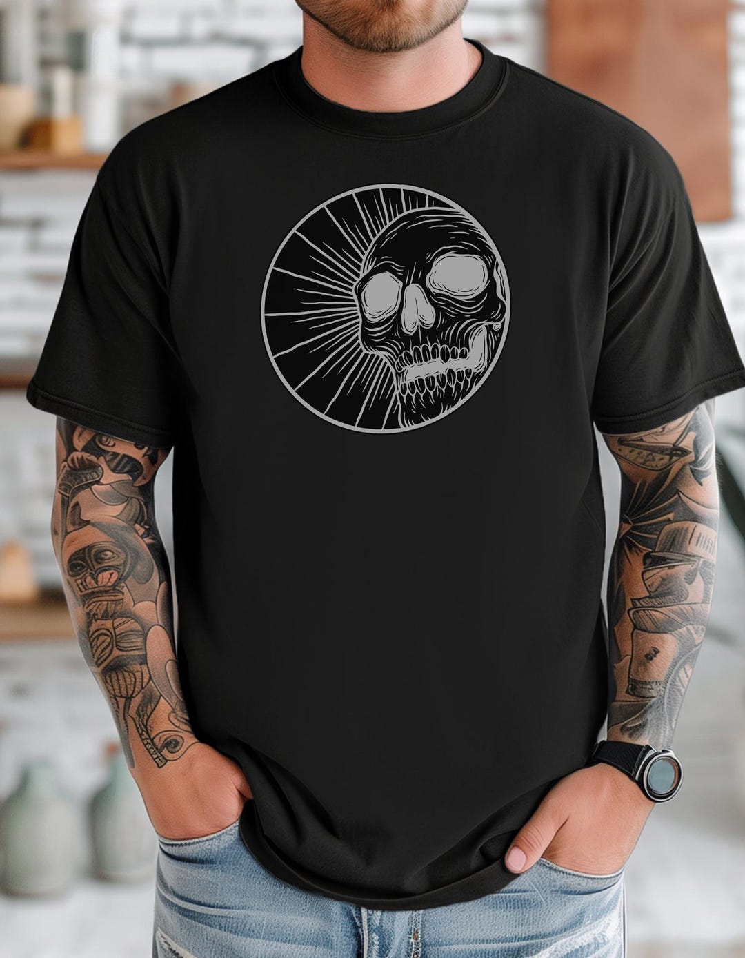 Graphic Skull Shirt, Cool Skeleton T Shirt, Skeleton Clothing, Trendy ...