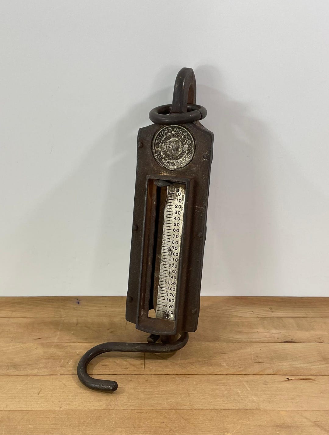 Antique Heavy Gifford Wood Co 200 Lb Spring Scale, Cast Iron Industrial ...