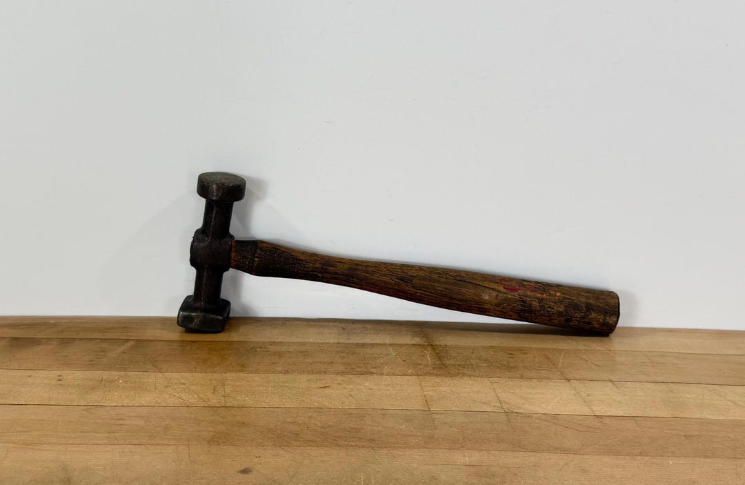 Old Panel Hammer, Metal Head on Wood Handle, 1 1/4" Square and Round ...
