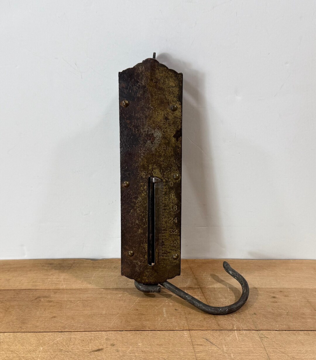 Antique Lander's New York Balance No 2 50 Lb Spring Scale, Brass Tone ...