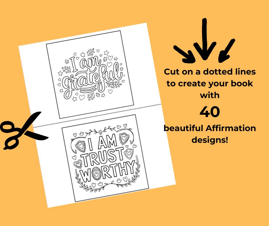 Printable Coloring Affirmation Cards for Kids | Positive Mindset ...