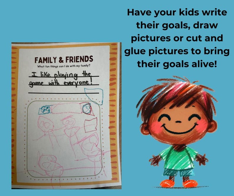 Printable Kids Vision Board Guide for Ages 5-8 | Goal-setting ...