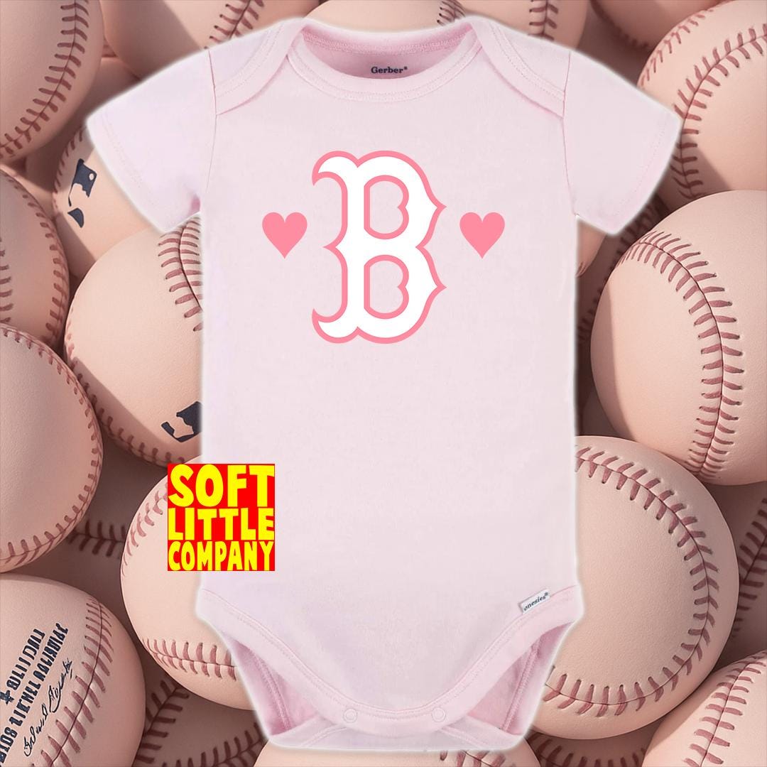 Boston Red Sox Hearts Bodysuit in Pink | Infant Girl Baseball Gift - Etsy