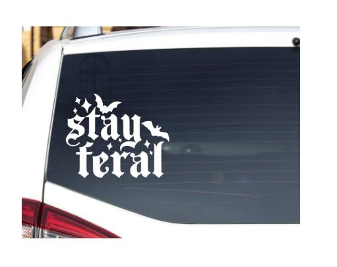 Stay Feral Vinyl Waterproof Decal Sticker | Spooky, Goth, Witchy Feral ...