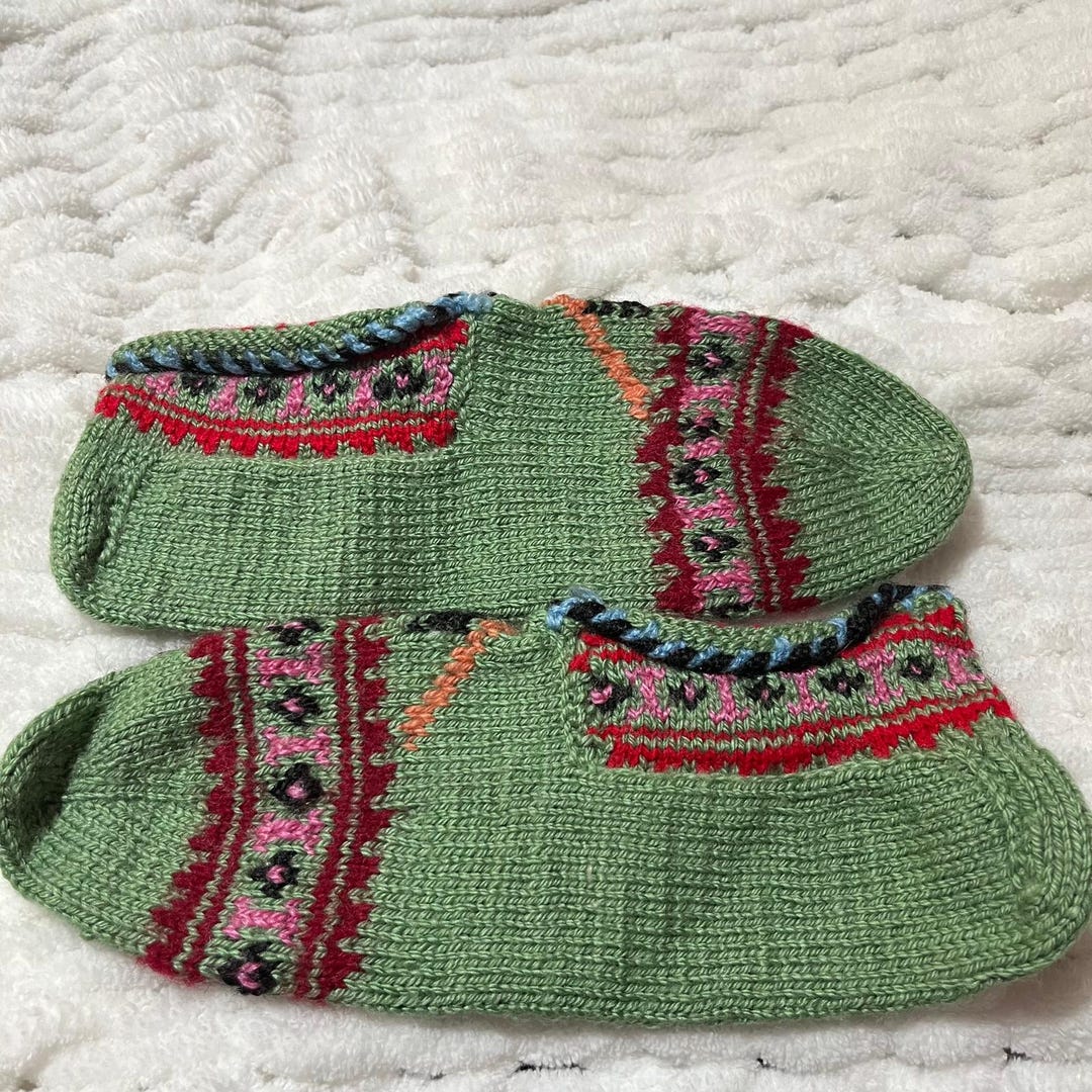 Handmade Turkish Socks, Traditional Anatolian Patterned Slippers ...