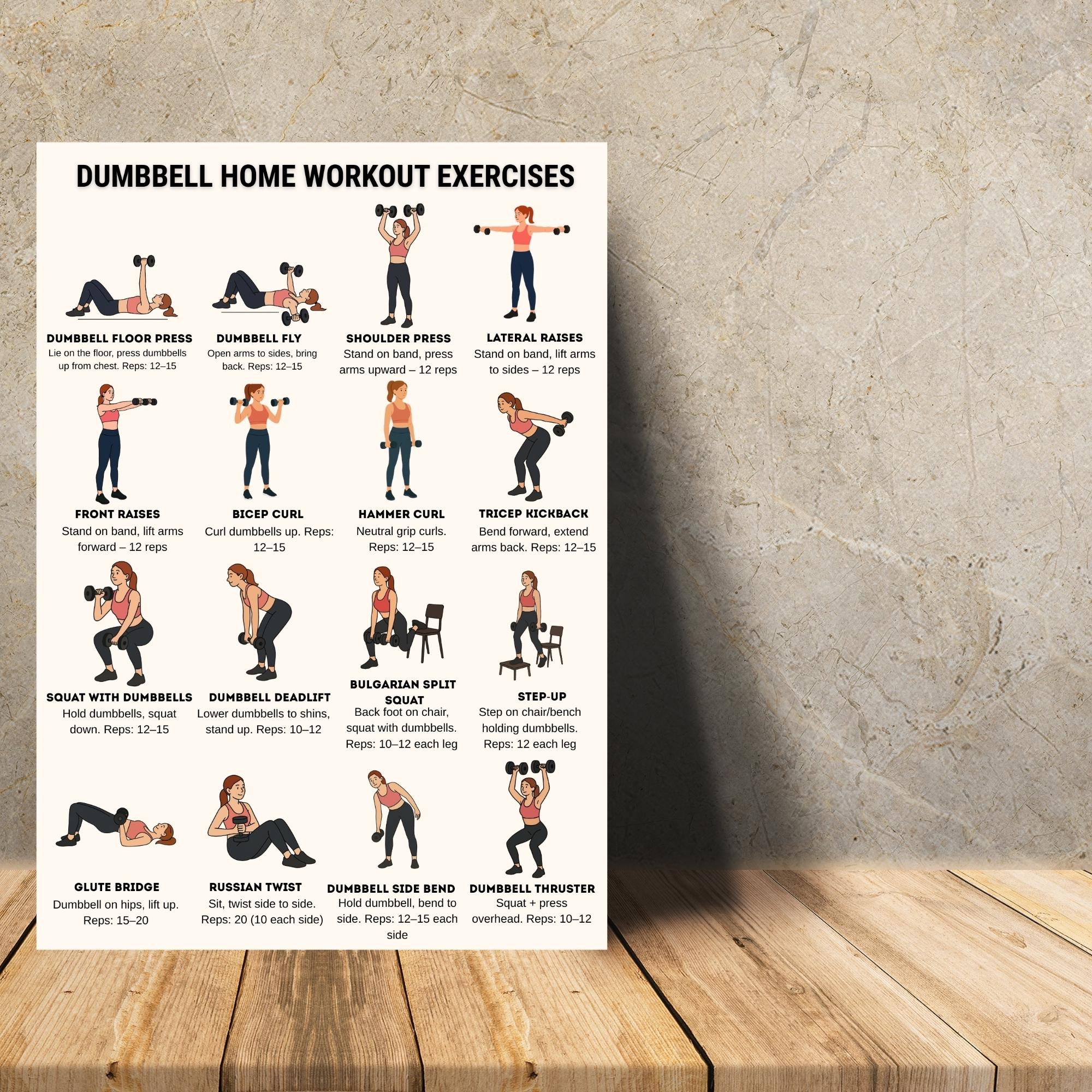 16 Dumbbell Home Workout Exercises for Women | Full Body Strength ...