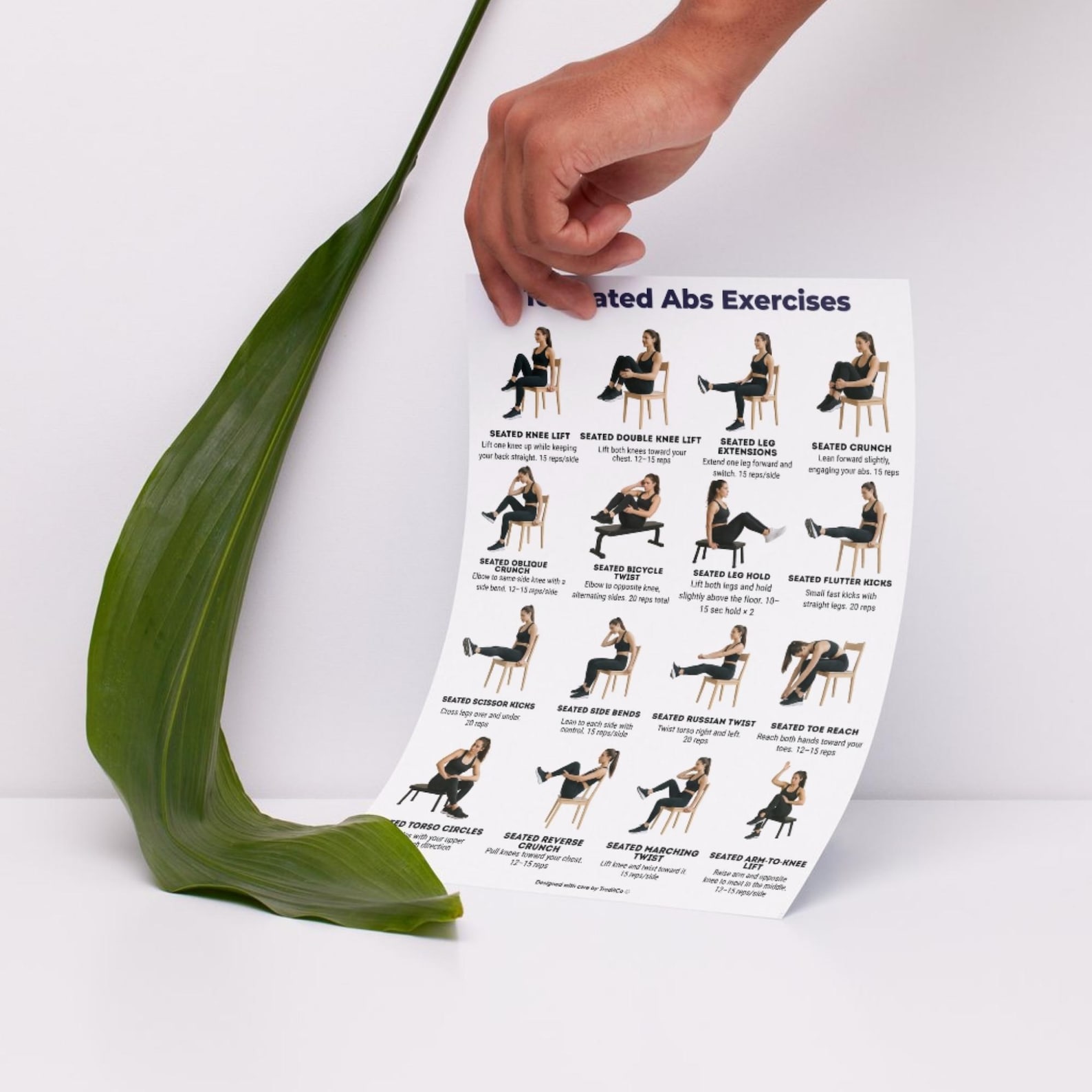 Seated Abs Exercises Printable, 16 Chair Ab Workouts, Illustrated ...