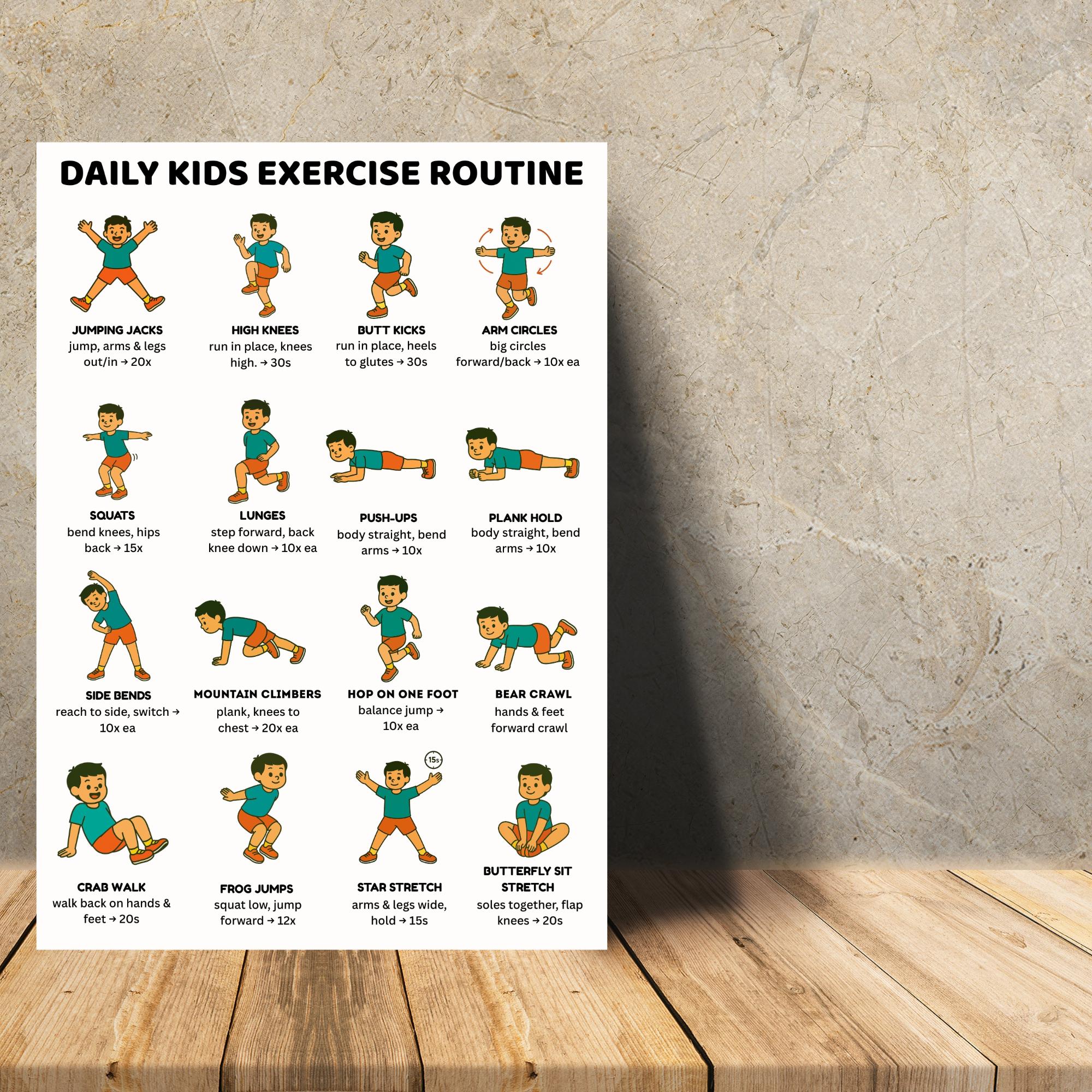 Calm Down & Stretch for Kids Printable – 16 Mindful Breathing Stretch ...