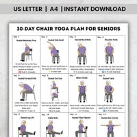 30 Day Chair Yoga for Seniors Challenge, Chair Exercise Guide ...