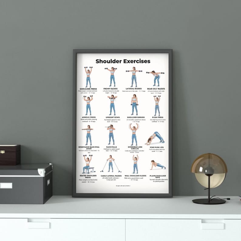 Shoulder Exercises Printable | Dumbbell Shoulder Workout | Shoulder ...