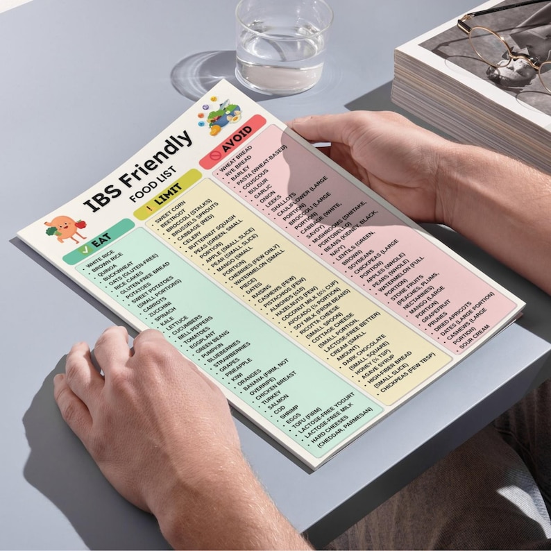 IBS Food List Printable, Low FODMAP Diet Chart (PDF Download) - Etsy