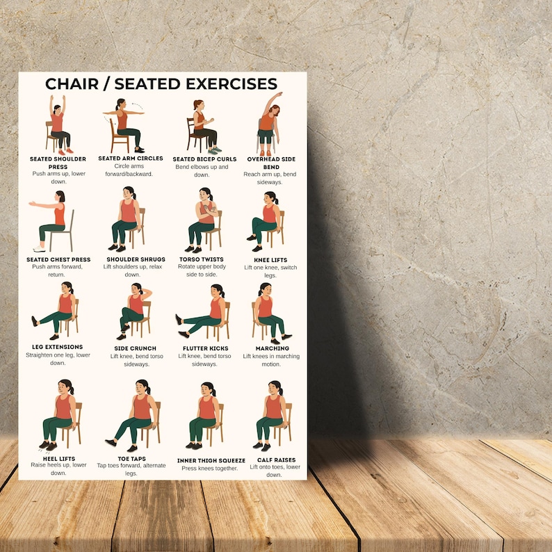 Chair & Seated Exercises: Gentle Workout PDF | Low Impact Fitness for ...