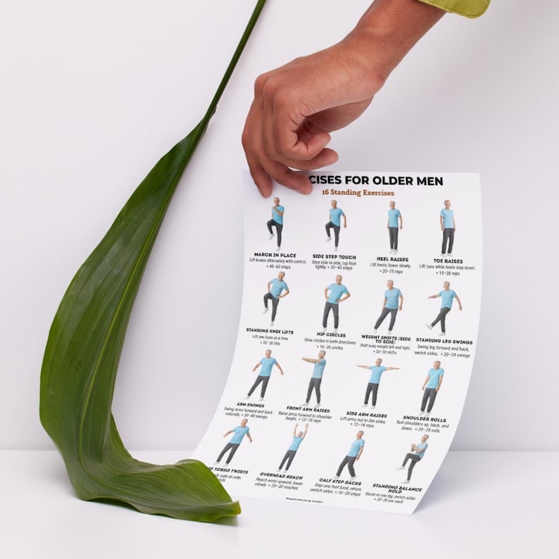 Standing Exercises for Older Men Printable – 16 Standing Exercises ...