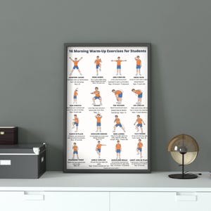 Morning Warm-up Exercises for Students Printable, Kids Exercise Chart ...