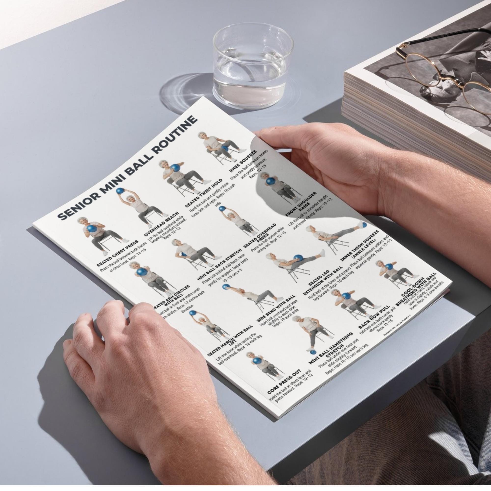 Senior Mini Ball Exercise Routine | 16 Seated Mini Ball Exercises for ...