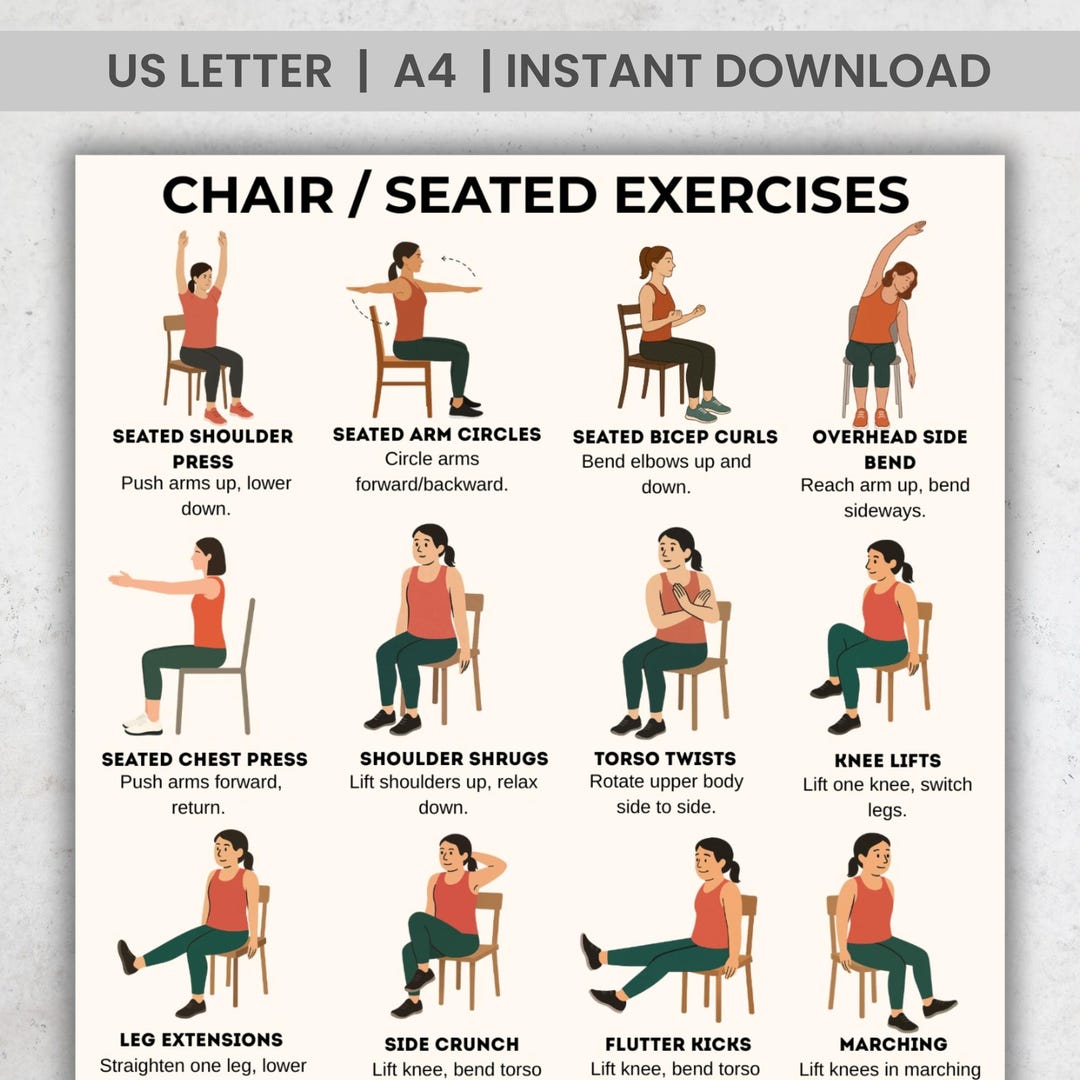 Chair & Seated Exercises: Gentle Workout PDF | Low Impact Fitness for ...