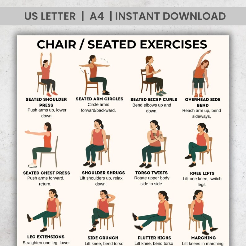 Chair Seated Exercises Gentle Workout PDF Low Impact Fitness For Chair Seated Exercises Gentle Workout PDF Low Impact Fitness For