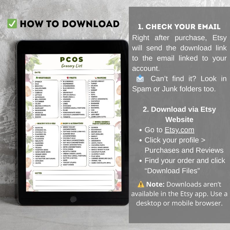 PCOS Grocery List Printable Pdf, PCOS Food List, Low GI Diet Chart ...