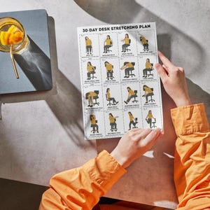 30 Day Desk Stretching Plan, Office Chair Exercises, Gentle Seated ...