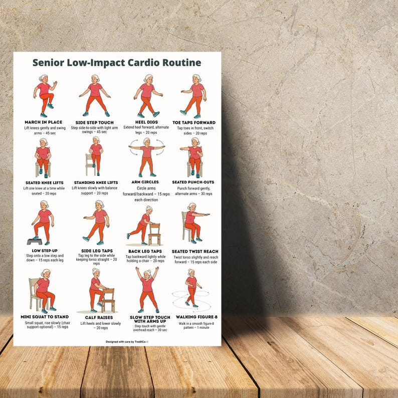 Senior Low Impact Cardio Exercise, 16 Exercise Routine for Seniors ...