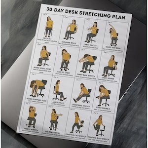 30 Day Desk Stretching Plan, Office Chair Exercises, Gentle Seated ...