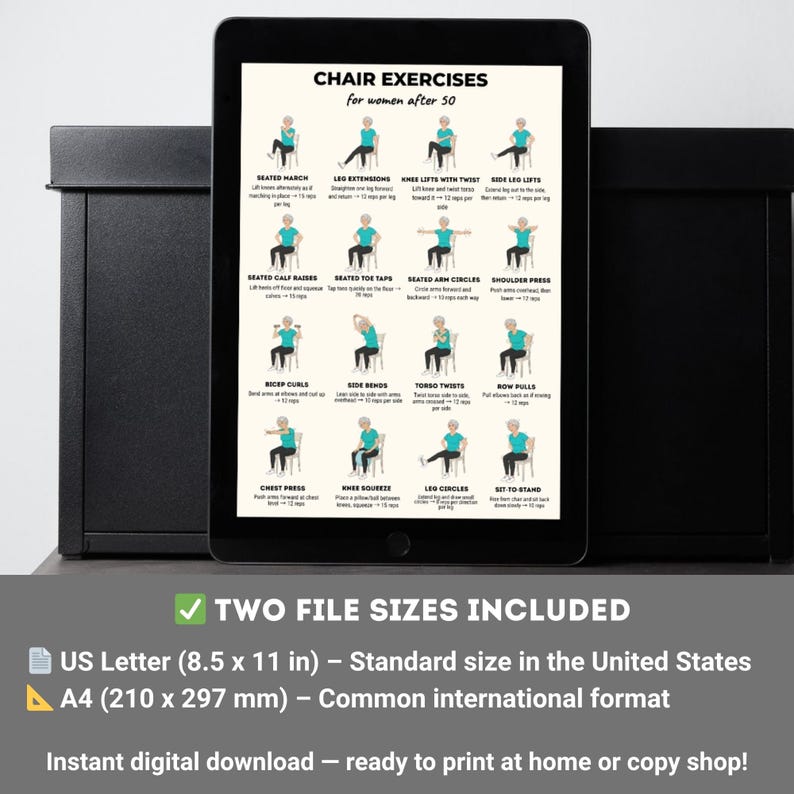 Chair Exercises for Seniors, Chair Exercises for Women Over 50, Seated ...