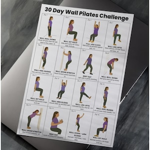 30 Day Wall Pilates Challenge Printable PDF, Gentle Daily Wall ...