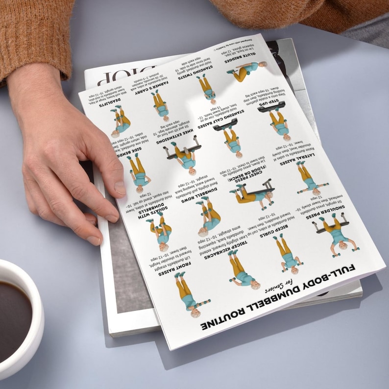 Full Body Dumbbell Workout for Seniors Printable | Low Impact Strength ...