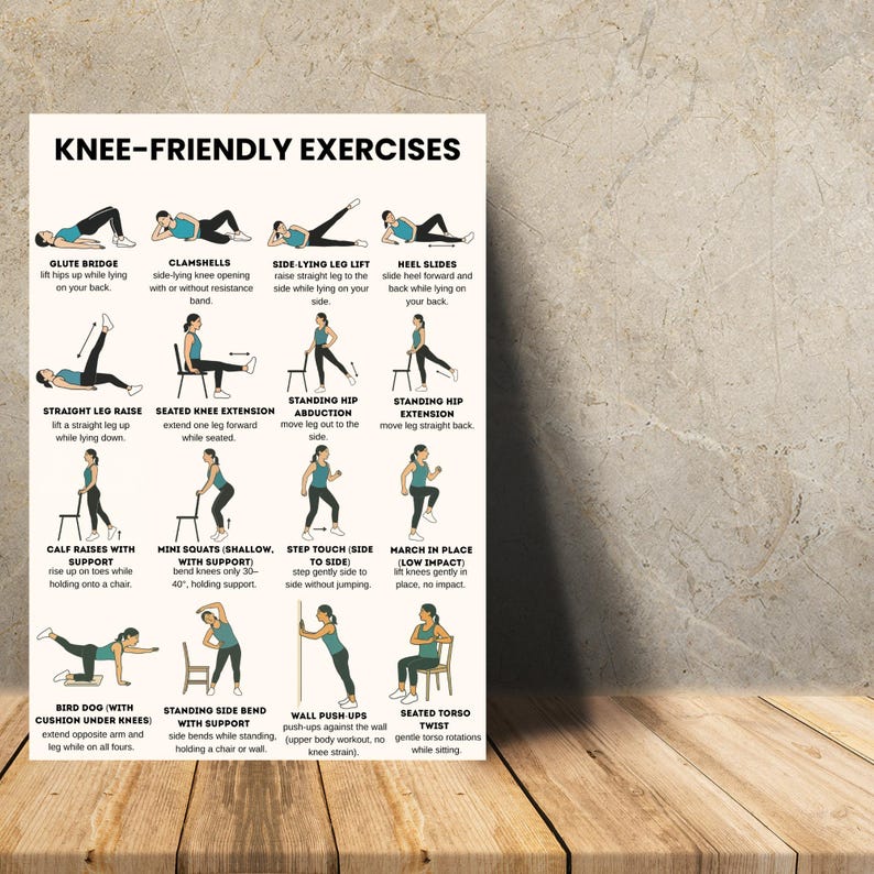 Knee Friendly Exercise Chart: Low Impact Senior Workout (PDF Download ...