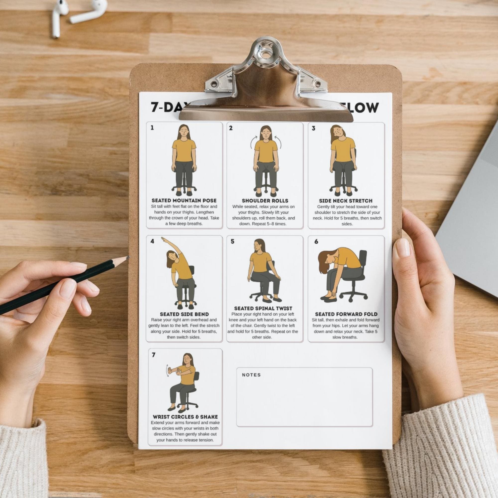 7‑day Quick Desk Yoga Flow PDF, Gentle Office Chair Exercises ...