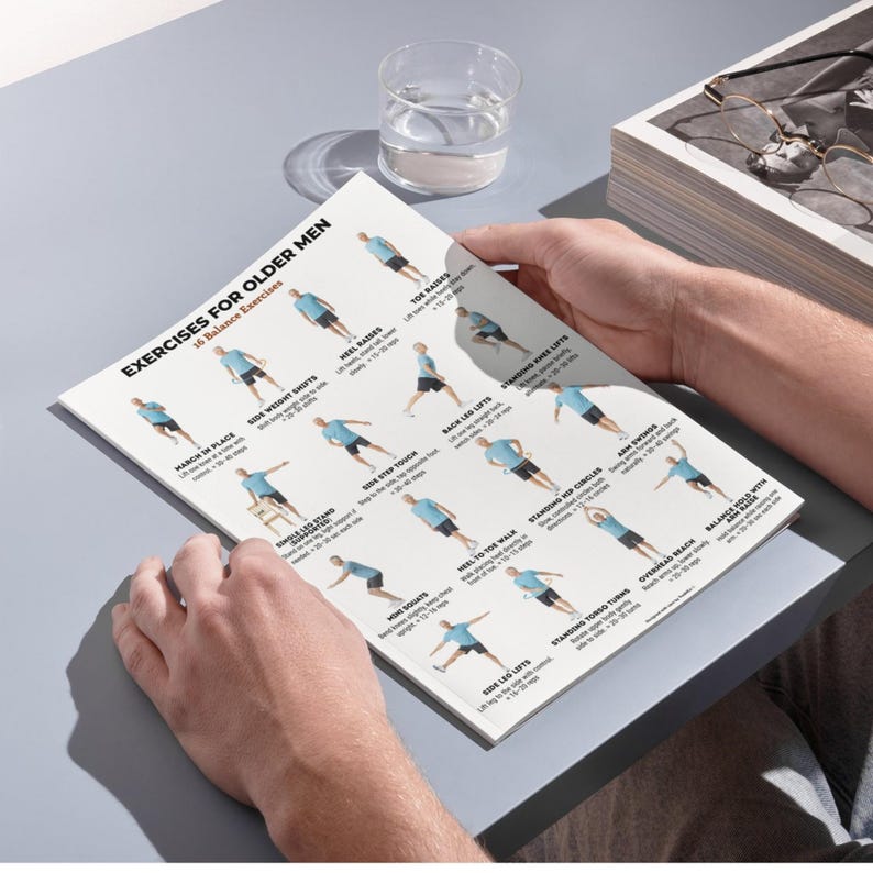 Exercises for Older Men Bundle Printable, Standing Balance Chair ...