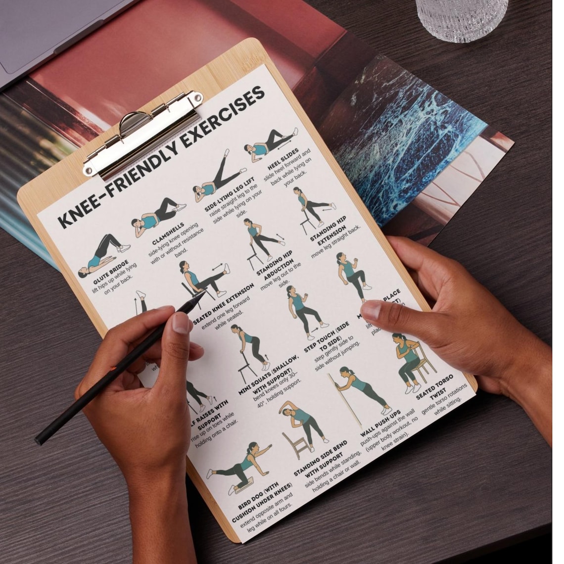 Knee Friendly Exercise Chart: Low Impact Senior Workout (PDF Download ...