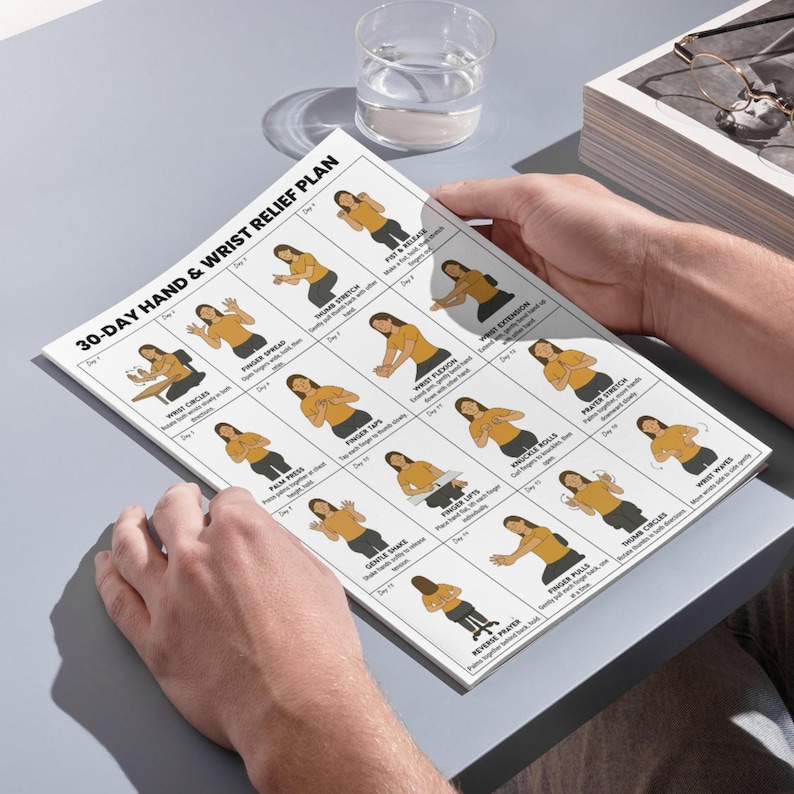 30 Day Hand and Wrist Exercise Plan PDF, Printable Daily Stretches for ...