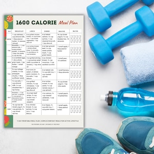 1600 Calorie Meal Plan Printable | 7-day 1600 Calories Menu PDF ...