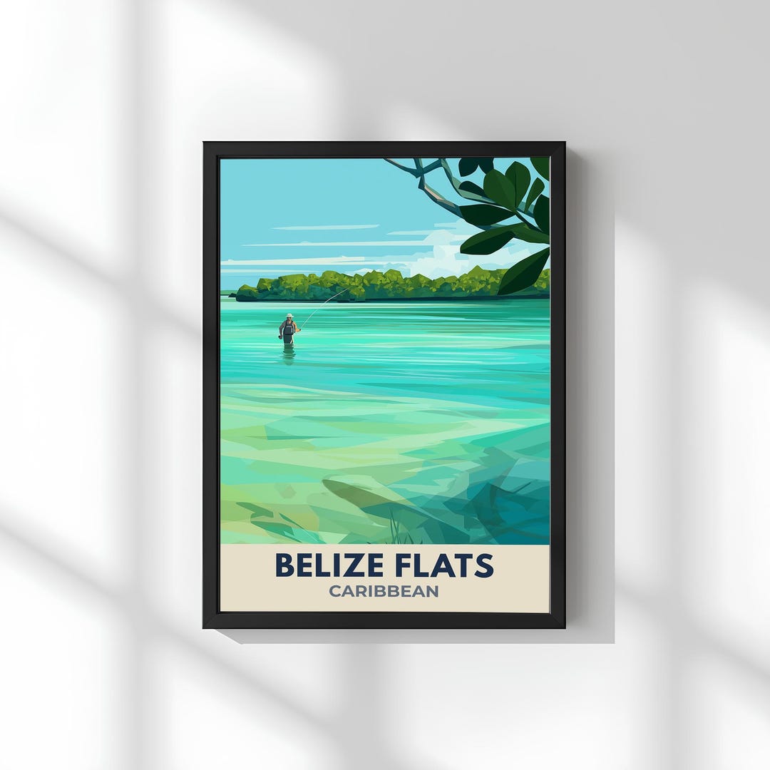 Belize Flats Poster Caribbean Poster Belize Flats Caribbean Wall Art ...