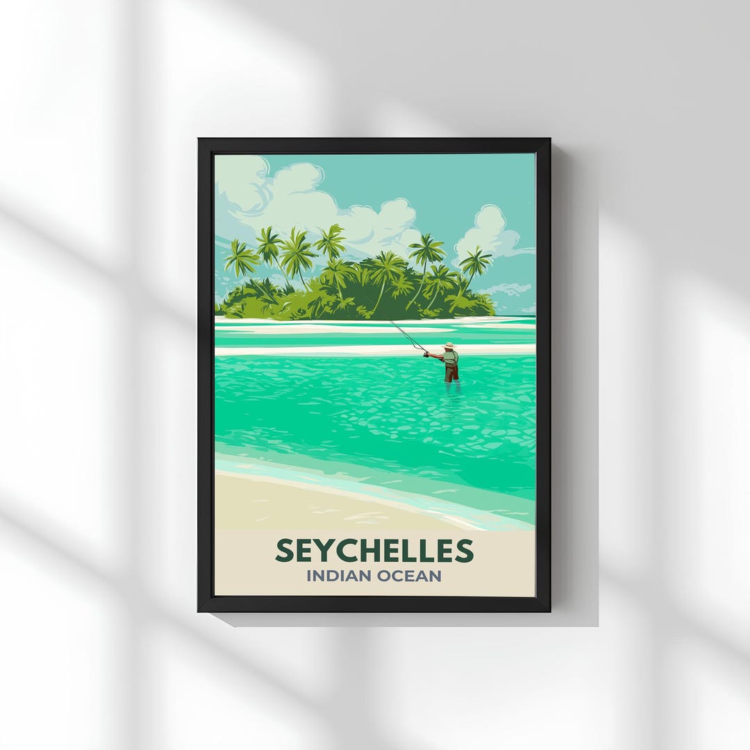 Seychelles Poster Indian Ocean Poster Seychelles Islands Wall Art ...