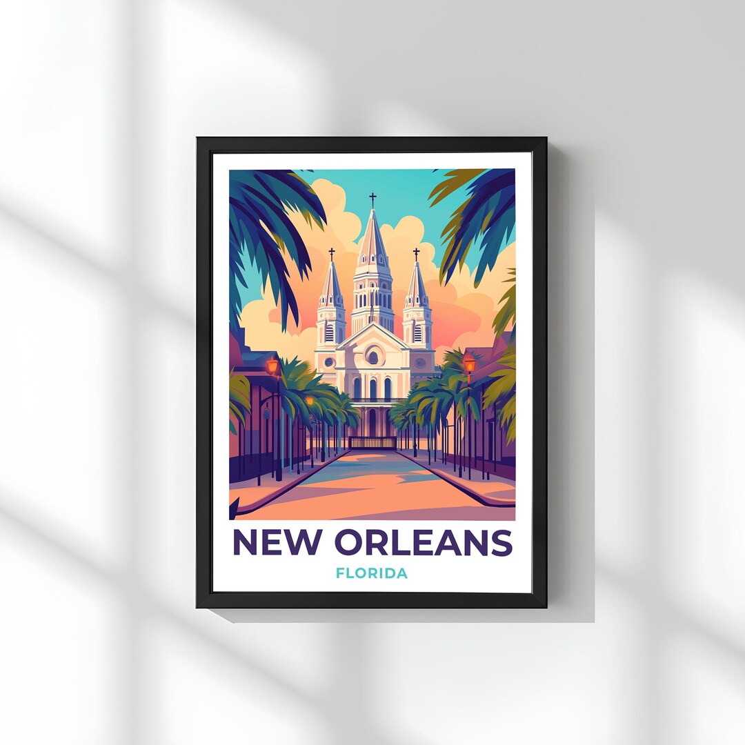 New Orleans Louisiana Poster, New Orleans Louisiana Wall Art Print, New ...