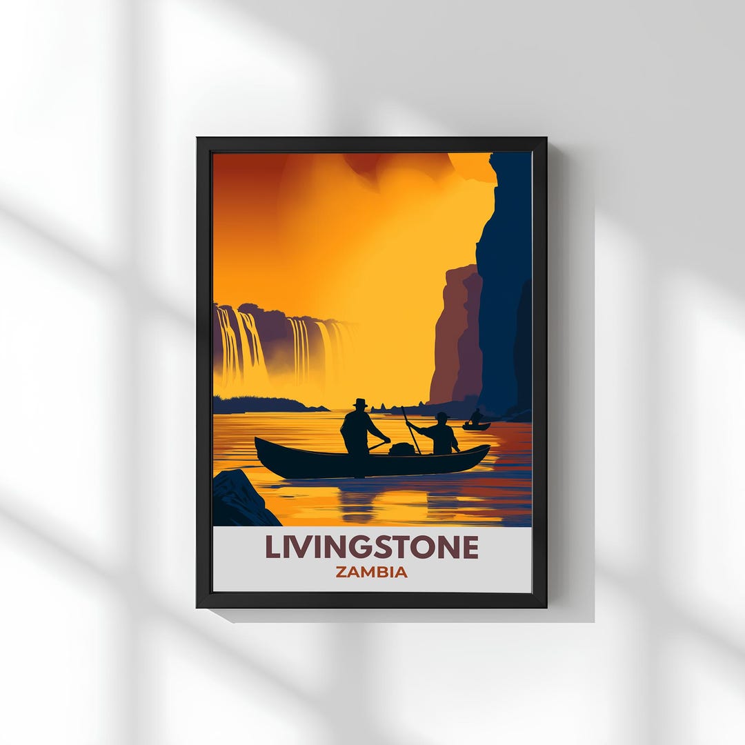 Victoria Falls Poster Zambia Poster Livingstone Wall Art Victoria Falls ...