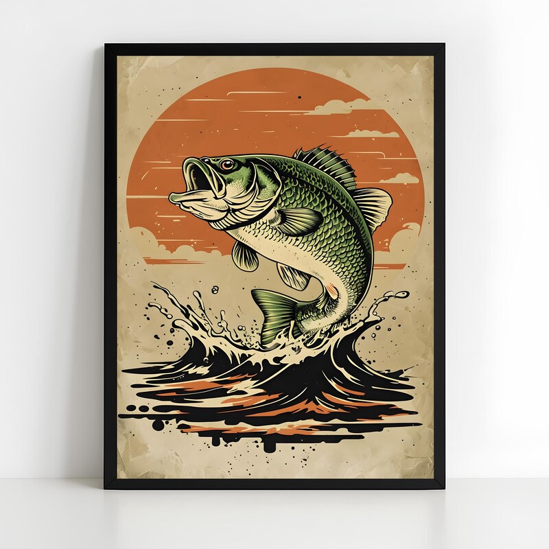 Bass Fishing Poster - Etsy