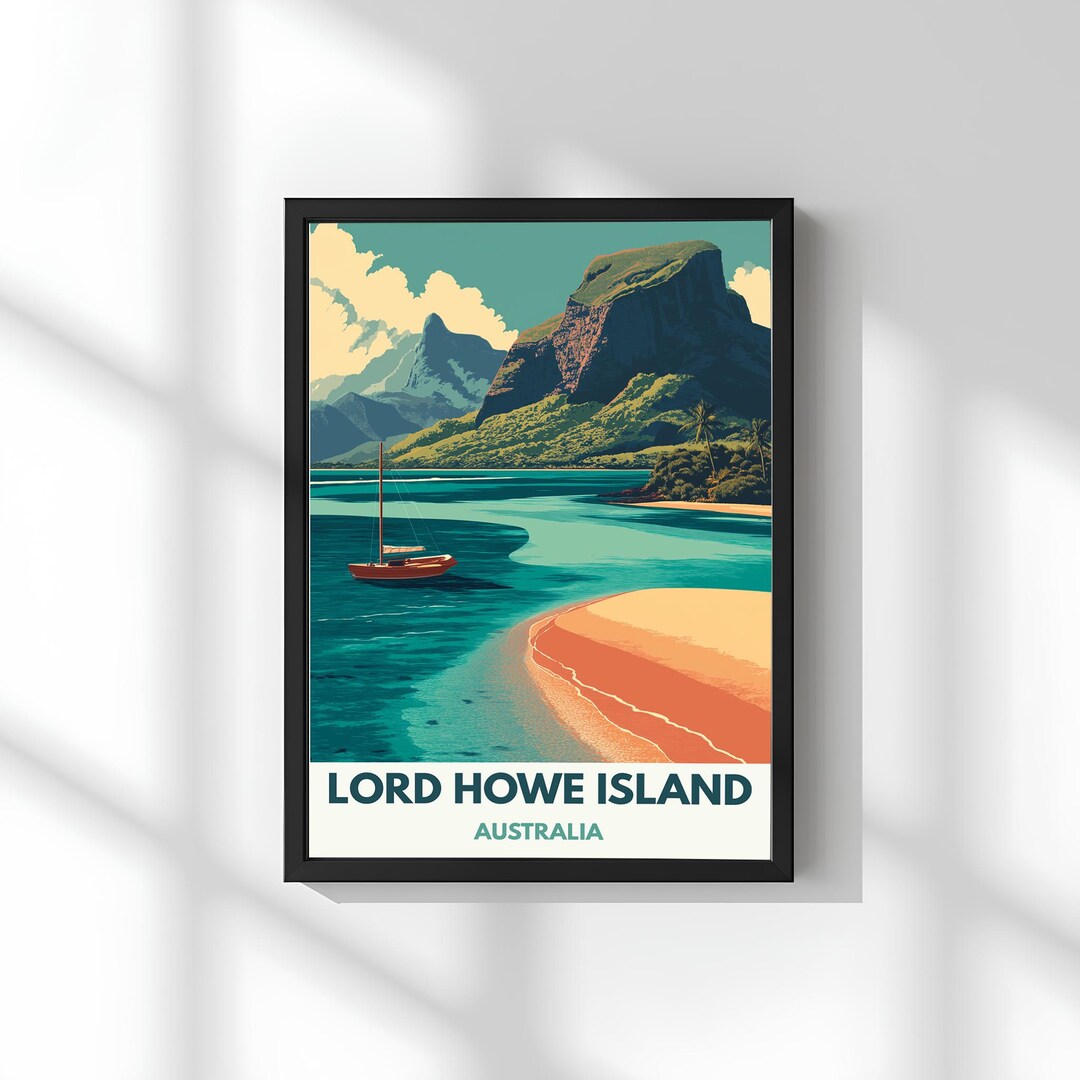 Lord Howe Island Australia Travel Poster, Coastal Print - Etsy
