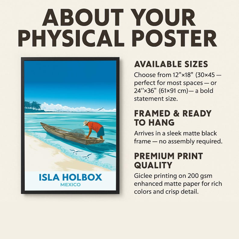 Isla Holbox Poster Mexico Poster Isla Holbox Wall Art Holbox Travel ...