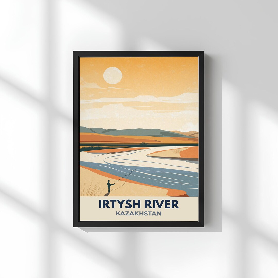 Irtysh River Kazakhstan Wall Art Print, Central Asia Travel Poster ...