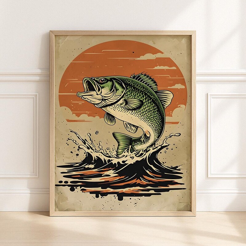 Bass Fishing Poster - Etsy