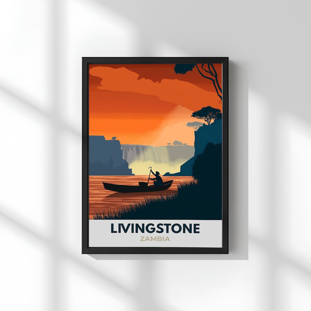 Livingstone Poster Zambia Poster Livingstone Wall Art Livingstone ...