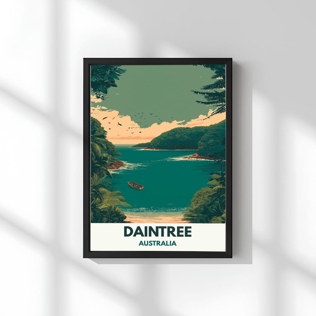 Daintree Rainforest Travel Poster, Retro Australia Print - Etsy