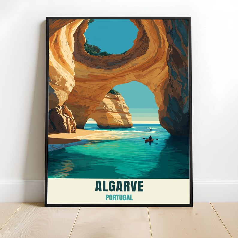 Algarve Portugal Poster, Algarve Portugal Wall Art Print, Algarve Sea ...