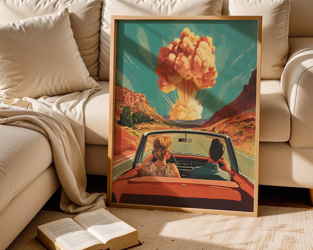 Retro Apocalypse Wall Art Printable Surreal Nuclear Explosion Poster ...