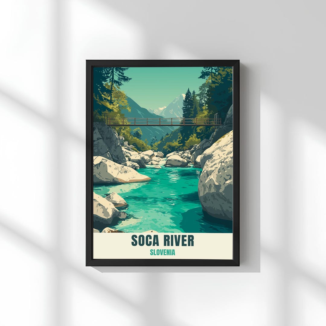 Soca River Slovenia Poster, Soca River Slovenia Wall Art Print, Soca ...